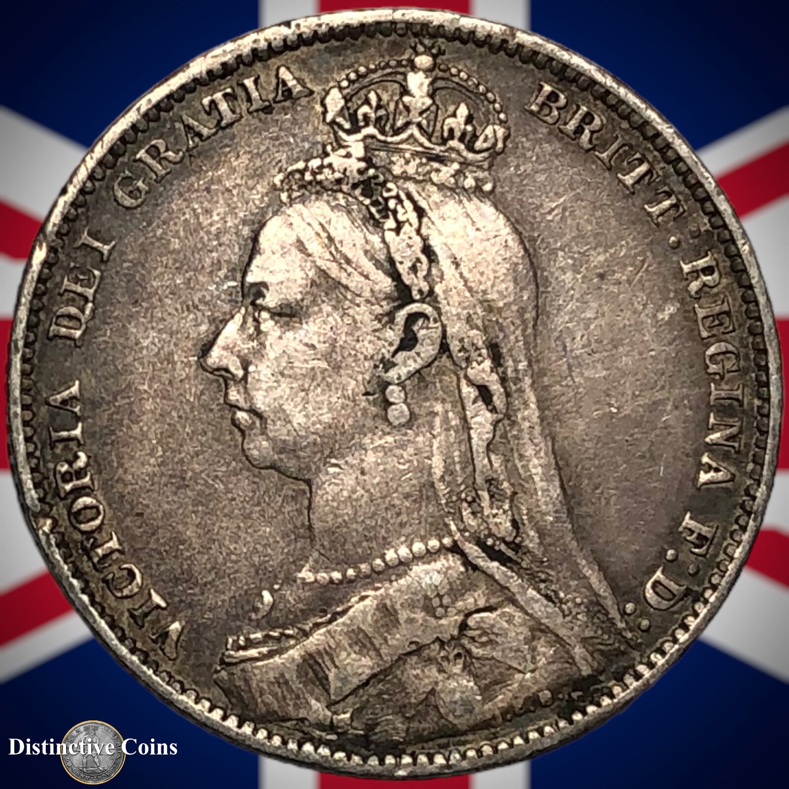 Great Britain 1892 British One Shilling GB0599 – Distinctive Coins