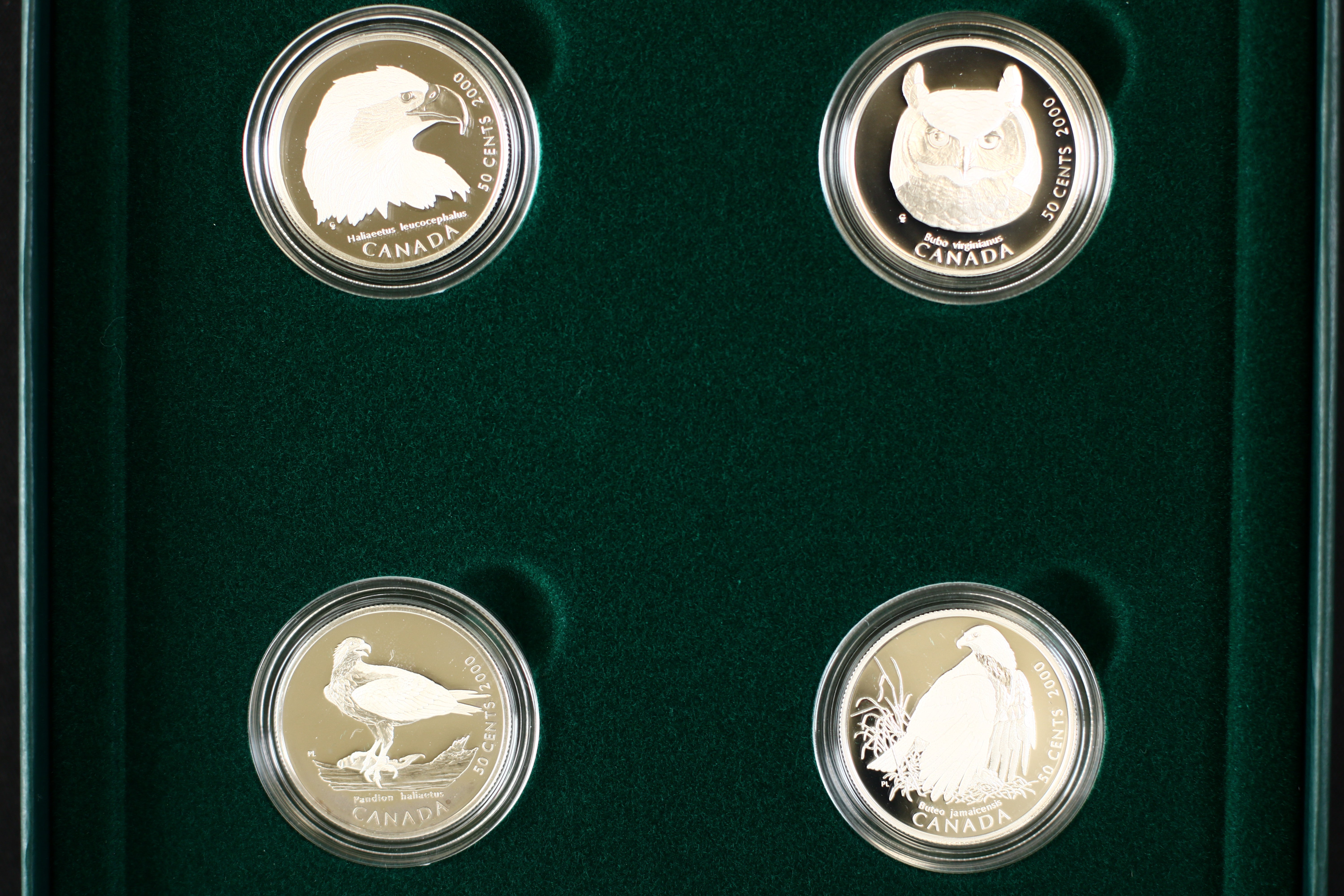 Royal Canadian Mint's 2000 "Canada's Birds of Prey" four-coin set C003 ...